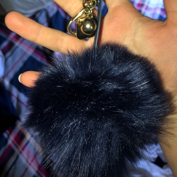 H&M | Accessories | Navy Blue Puff Ball Key Chain | Poshmark